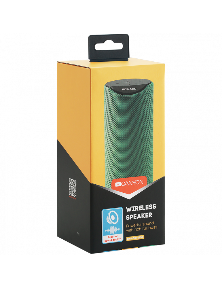 Преносима Bluetooth колонка Canyon CNS-CBTSP5G, зелена