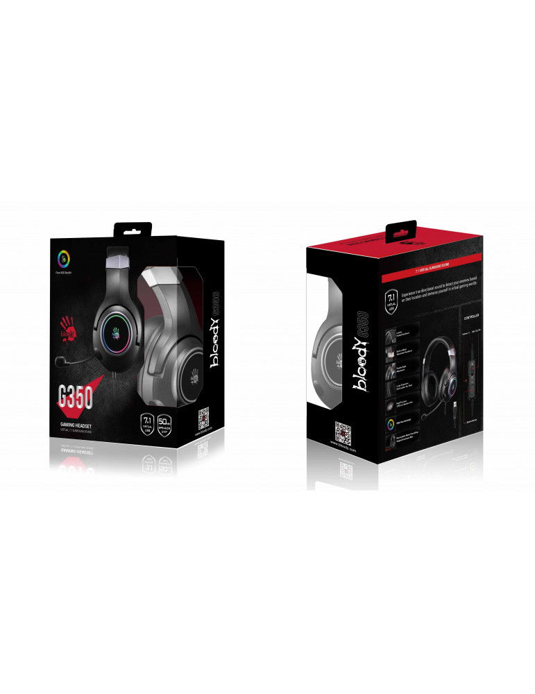 Геймърски слушалки A4tech Bloody G350, черно/червено - A4-HEAD-G350