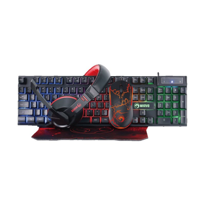 Геймърски комплект Marvo COMBO CM409 4-in-1мишка клавиатура, слушалки и ...