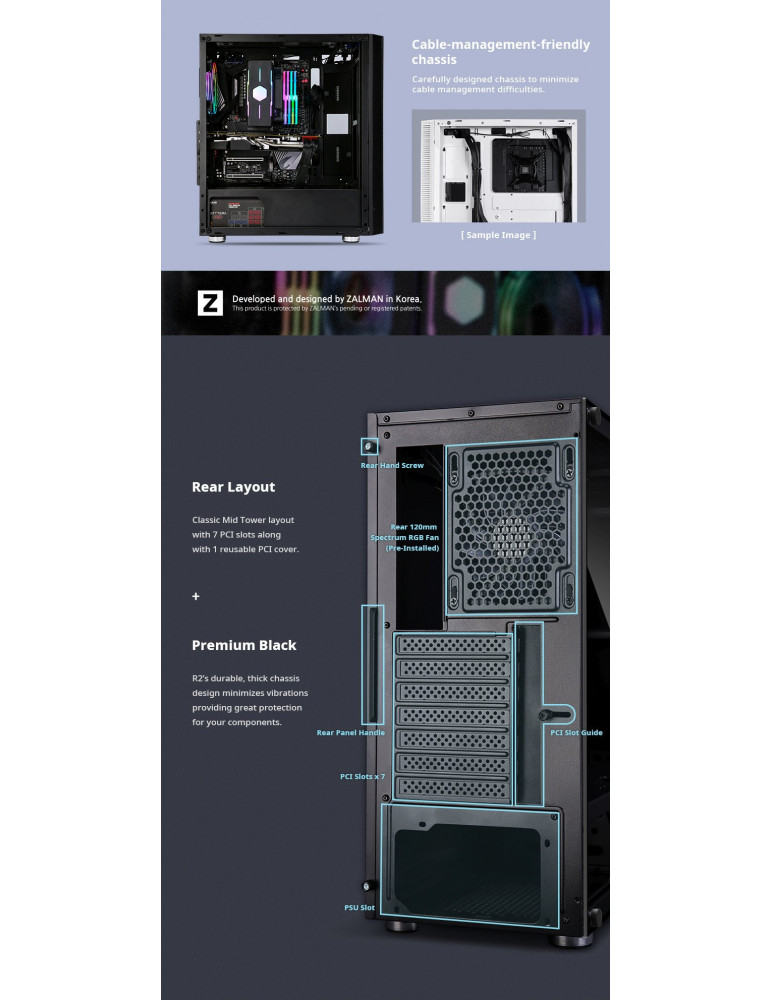 Кутия за компютър Zalman R2 BLACK