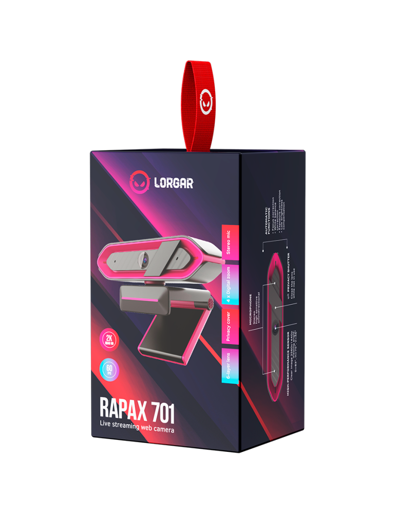 Web камера LORGAR Rapax 701, Streaming Camera, 2K 1080P/60fps, 1/3 ...