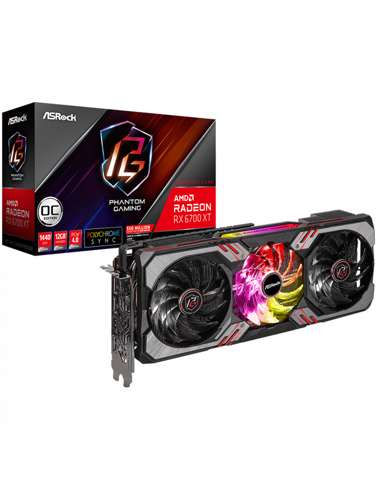 Видео карта Asrock AMD Radeon RX6700XT Phantom Gaming D 12GB OC, GDDR6 ...