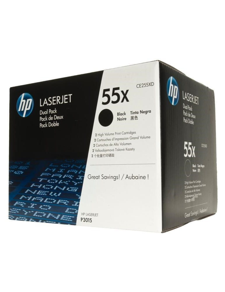 HP 55X Black Dual Pack LaserJet Toner Cartridges