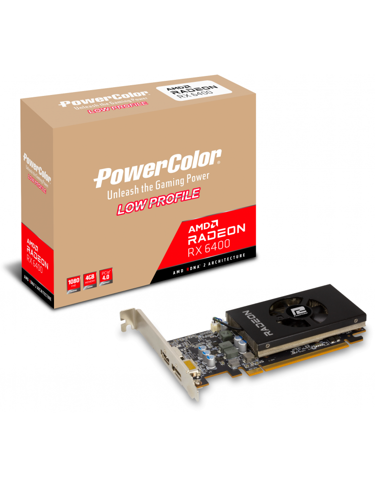 Видео карта PowerColor AMD Radeon RX 6400 ITX 4GB GDDR6 - AXRX 6400 LP ...