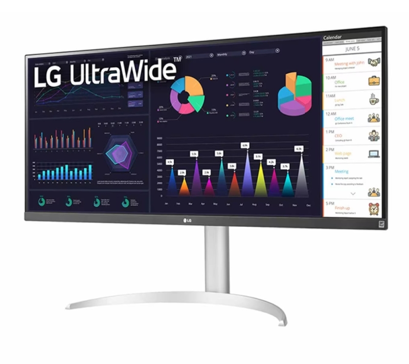 Монитор LG 34WQ650-W, 34" UltraWide AG, IPS, 5ms, 1ms MBR, 1000:1, 400 ...